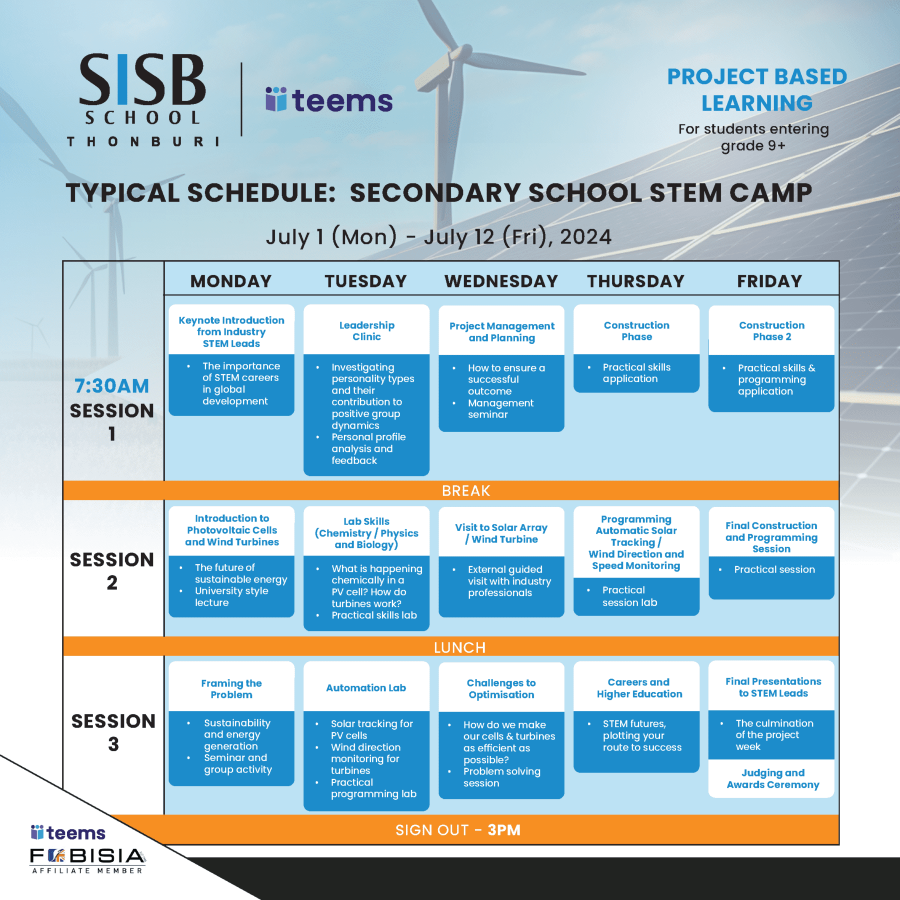 SISB Thonburi: Secondary School STEM Camp | SISB Schools