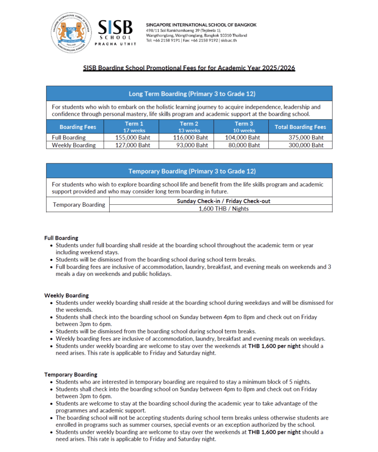 International Boarding School in Bangkok, Thailand | SISB School
