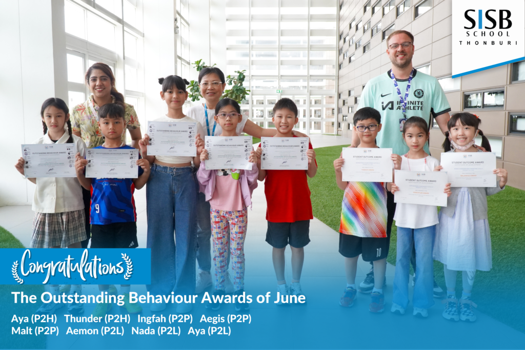SISB Thonburi: Primary Outstanding Behaviour Award for the Month of ...