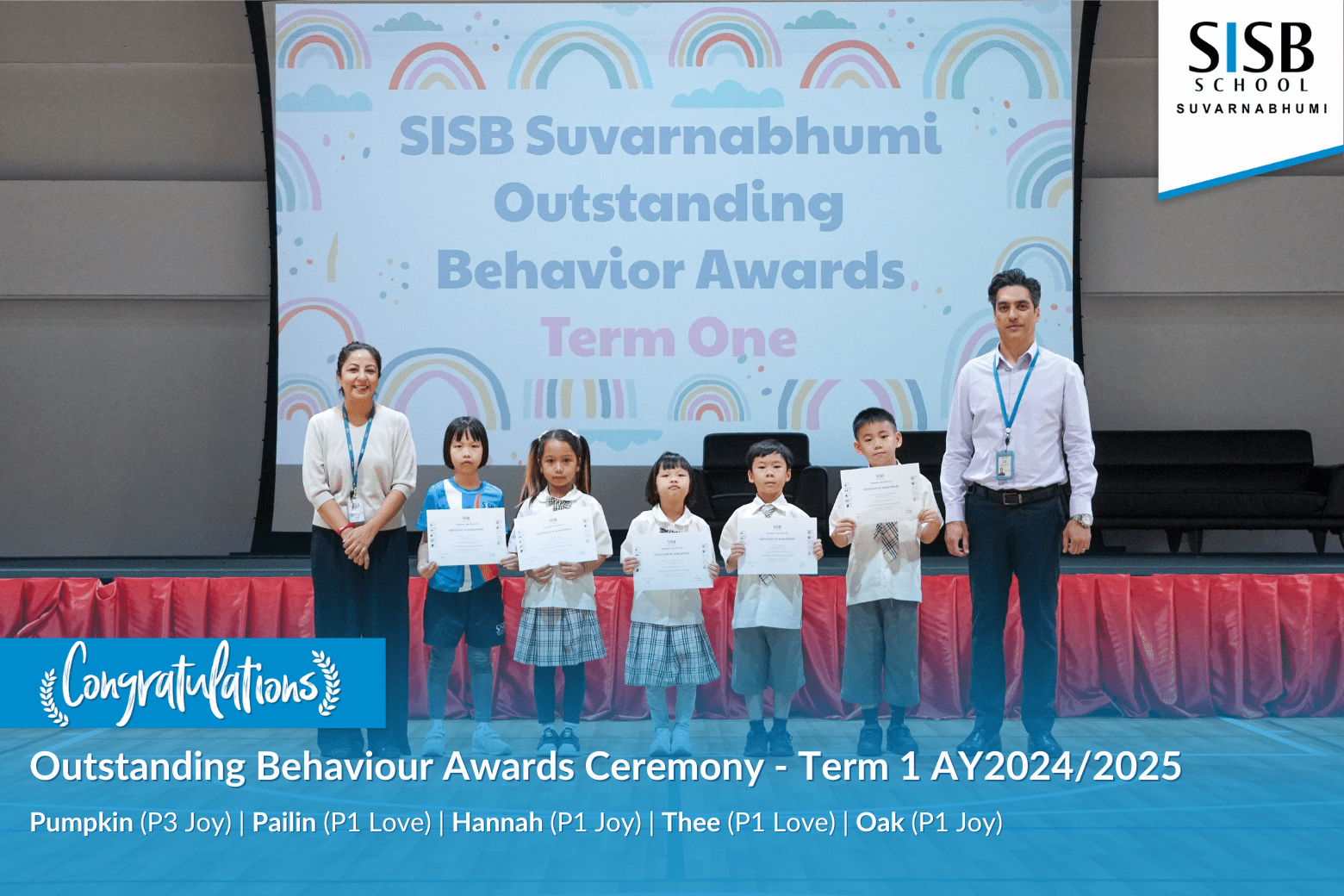 SISB Suvarnabhumi: Outstanding Behaviour Awards Ceremony - Term 1 AY2024/2025 | SISB Schools